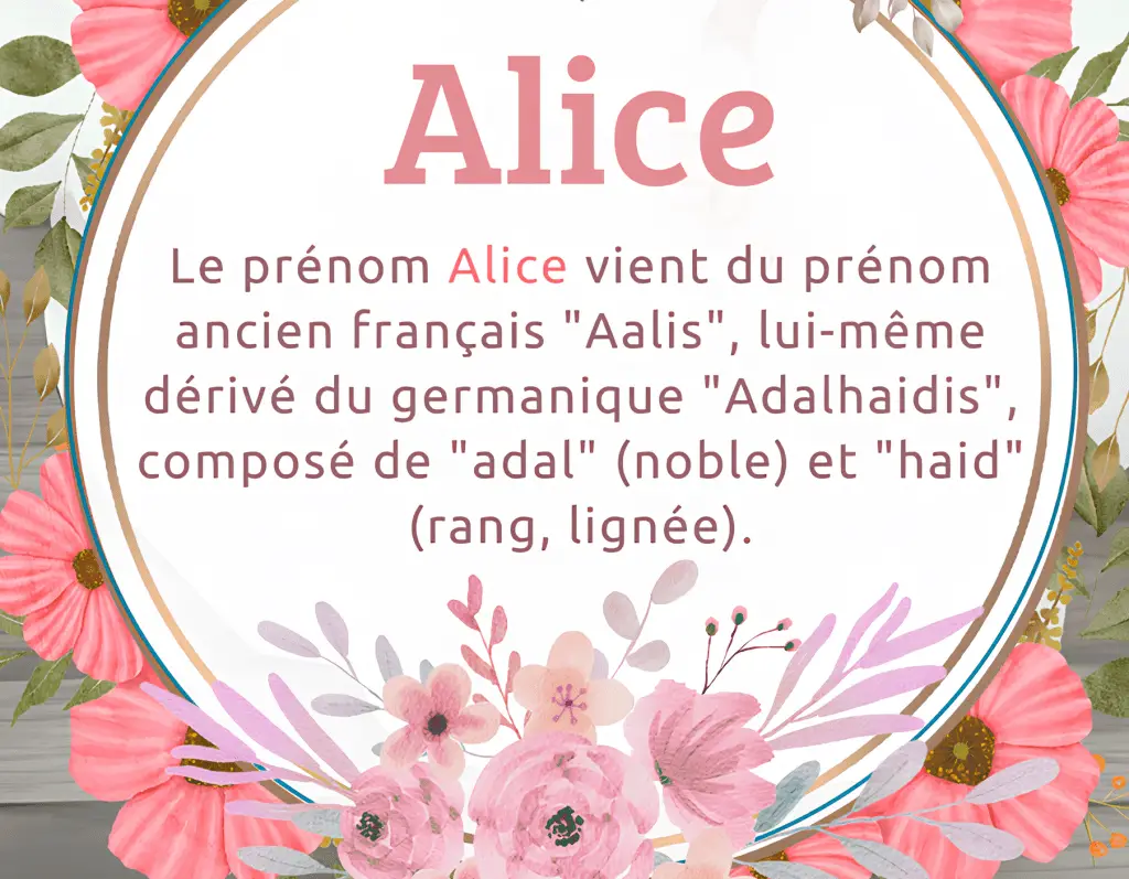 Prénom Alice : Signification, Etymologie, Origine, Caractère